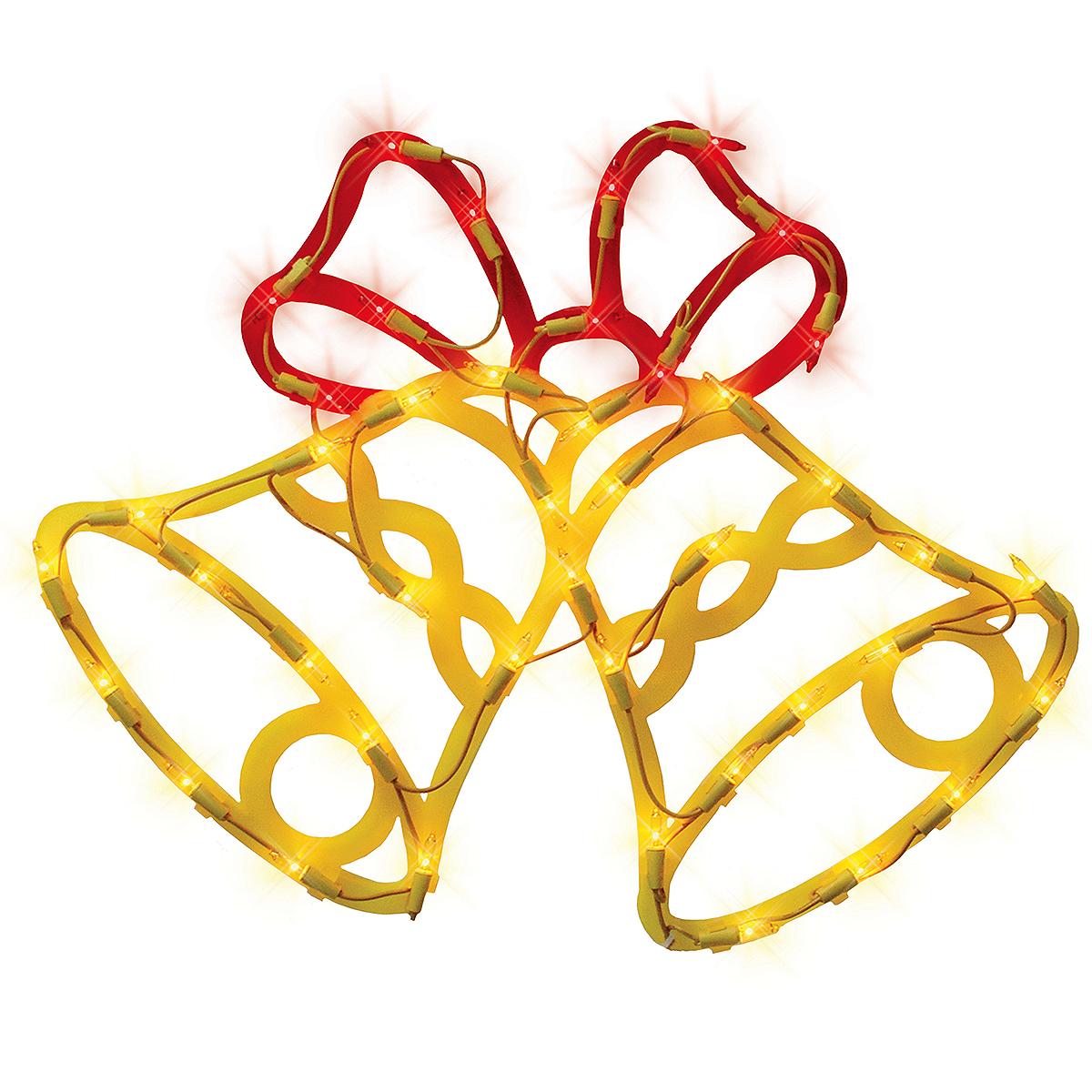 Double Bells Lighted Window Ornamental